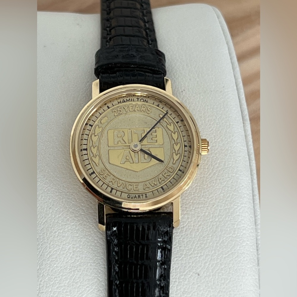 Hamilton Watch Vintage 25 Year Service Award Gold Dia… - Gem